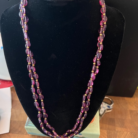 Jewelry | Vintage Purple Long Single Continuous Strand Necklace | Poshmark